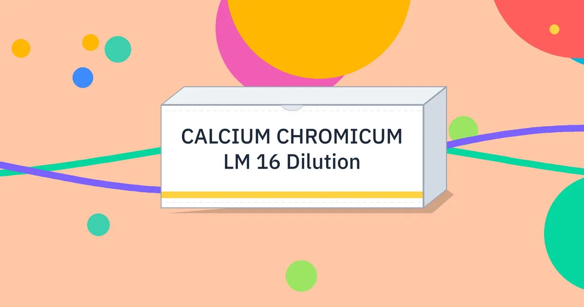Symbolbild: Packung mit der Aufschrift CALCIUM CHROMICUM LM 16 Dilution (PZN 13408369) – Verfügbarkeit und Bezug in Apotheken in Frankfurt am Main
