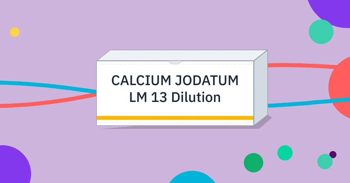 Symbolbild: Packung mit der Aufschrift CALCIUM JODATUM LM 13 Dilution (PZN 12804790) – Verfügbarkeit und Bezug in Apotheken in Frankfurt am Main