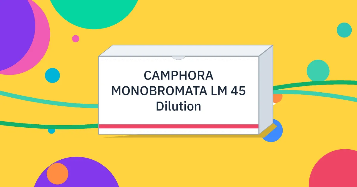 Symbolbild: Packung mit der Aufschrift CAMPHORA MONOBROMATA LM 45 Dilution (PZN 13412282) – Verfügbarkeit und Bezug in Apotheken in Frankfurt am Main