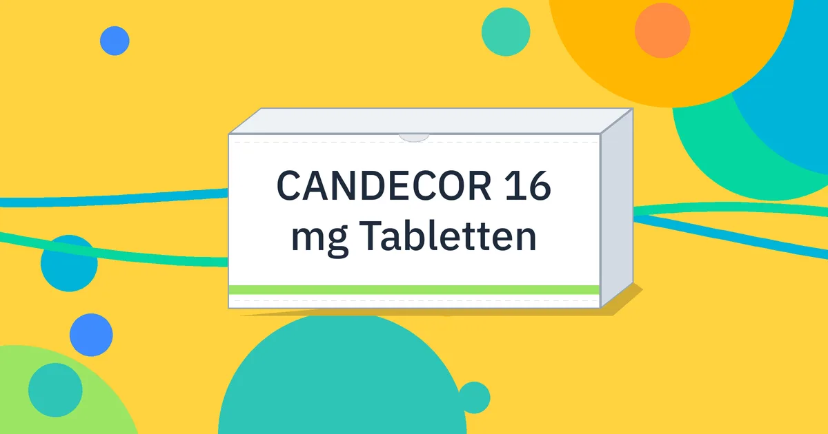 Symbolbild: Packung mit der Aufschrift CANDECOR 16 mg Tabletten (PZN 09633497) – Verfügbarkeit und Bezug in Apotheken in Frankfurt am Main