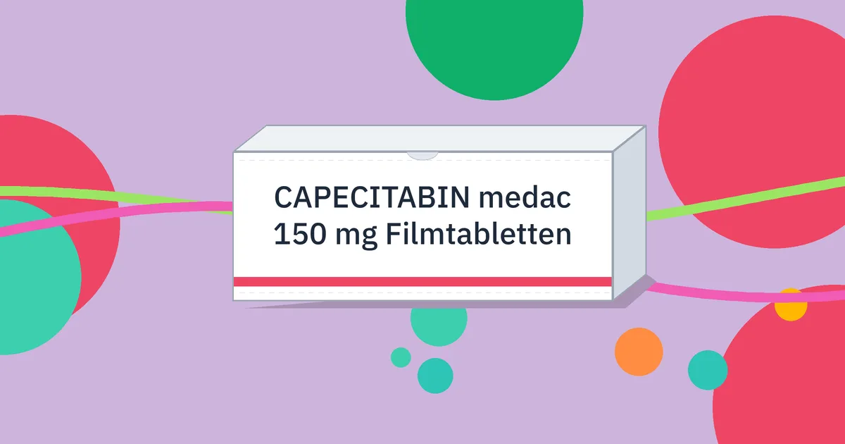 Symbolbild: Packung mit der Aufschrift CAPECITABIN medac 150 mg Filmtabletten (PZN 10002997) – Verfügbarkeit und Bezug in Apotheken in Frankfurt am Main