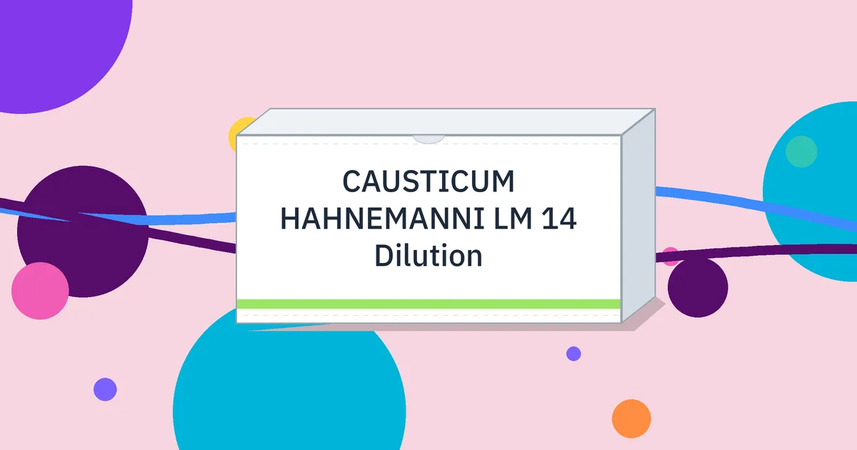 Symbolbild: Packung mit der Aufschrift CAUSTICUM HAHNEMANNI LM 14 Dilution (PZN 12811666) – Verfügbarkeit und Bezug in Apotheken in Frankfurt am Main