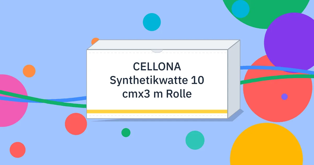 Symbolbild: Packung mit der Aufschrift CELLONA Synthetikwatte 10 cmx3 m Rolle (PZN 17831403) – Verfügbarkeit und Bezug in Apotheken in Frankfurt am Main