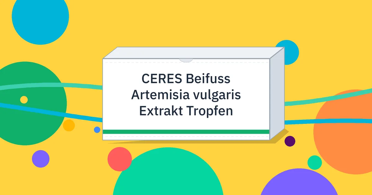 Symbolbild: Packung mit der Aufschrift CERES Beifuss Artemisia vulgaris Extrakt Tropfen (PZN 19209145) – Verfügbarkeit und Bezug in Apotheken in Frankfurt am Main
