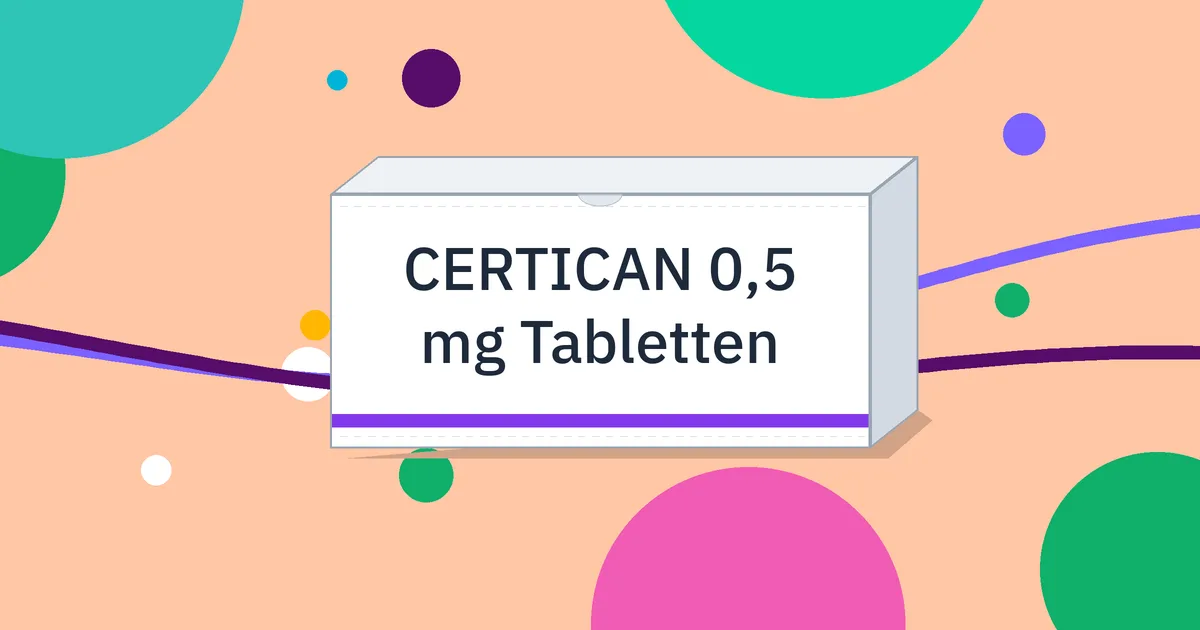 Symbolbild: Packung mit der Aufschrift CERTICAN 0,5 mg Tabletten (PZN 16812071) – Verfügbarkeit und Bezug in Apotheken in Frankfurt am Main