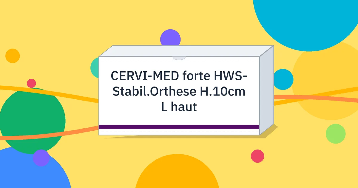 Symbolbild: Packung mit der Aufschrift CERVI-MED forte HWS-Stabil.Orthese H.10cm L haut (PZN 20309739) – Verfügbarkeit und Bezug in Apotheken in Frankfurt am Main