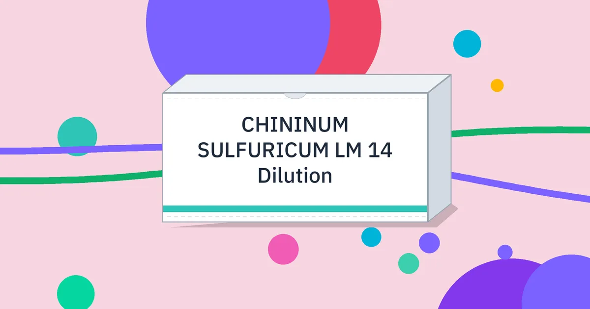 Symbolbild: Packung mit der Aufschrift CHININUM SULFURICUM LM 14 Dilution (PZN 12816014) – Verfügbarkeit und Bezug in Apotheken in Frankfurt am Main