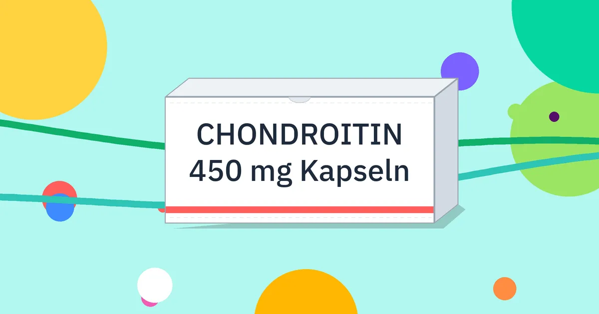 Symbolbild: Packung mit der Aufschrift CHONDROITIN 450 mg Kapseln (PZN 18803811) – Verfügbarkeit und Bezug in Apotheken in Frankfurt am Main