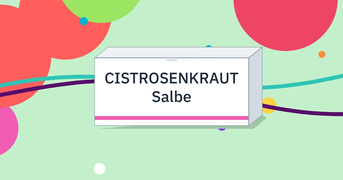Symbolbild: Packung mit der Aufschrift CISTROSENKRAUT Salbe (PZN 18395996) – Verfügbarkeit und Bezug in Apotheken in Frankfurt am Main