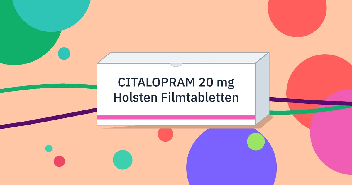 Symbolbild: Packung mit der Aufschrift CITALOPRAM 20 mg Holsten Filmtabletten (PZN 02752313) – Verfügbarkeit und Bezug in Apotheken in Frankfurt am Main