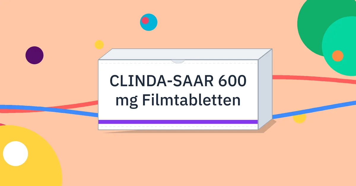 Symbolbild: Packung mit der Aufschrift CLINDA-SAAR 600 mg Filmtabletten (PZN 10398274) – Verfügbarkeit und Bezug in Apotheken in Frankfurt am Main