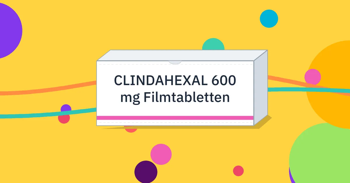 Symbolbild: Packung mit der Aufschrift CLINDAHEXAL 600 mg Filmtabletten (PZN 02482523) – Verfügbarkeit und Bezug in Apotheken in Frankfurt am Main