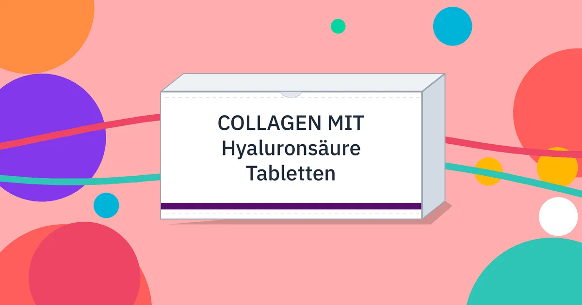 Symbolbild: Packung mit der Aufschrift COLLAGEN MIT Hyaluronsäure Tabletten (PZN 10946592) – Verfügbarkeit und Bezug in Apotheken in Frankfurt am Main