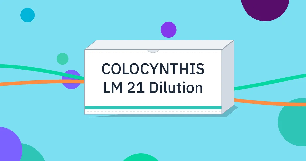Symbolbild: Packung mit der Aufschrift COLOCYNTHIS LM 21 Dilution (PZN 12832740) – Verfügbarkeit und Bezug in Apotheken in Frankfurt am Main