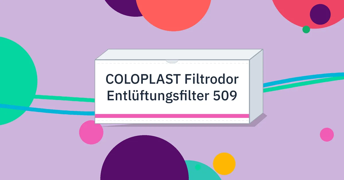 Symbolbild: Packung mit der Aufschrift COLOPLAST Filtrodor Entlüftungsfilter 509 (PZN 03023852) – Verfügbarkeit und Bezug in Apotheken in Frankfurt am Main
