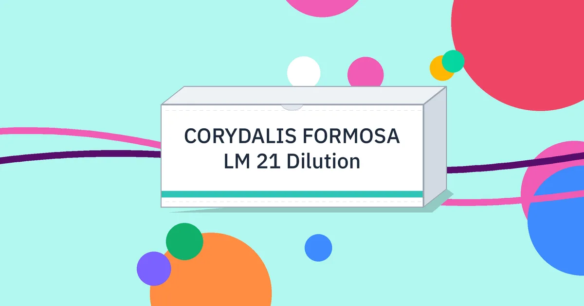 Symbolbild: Packung mit der Aufschrift CORYDALIS FORMOSA LM 21 Dilution (PZN 13454091) – Verfügbarkeit und Bezug in Apotheken in Frankfurt am Main