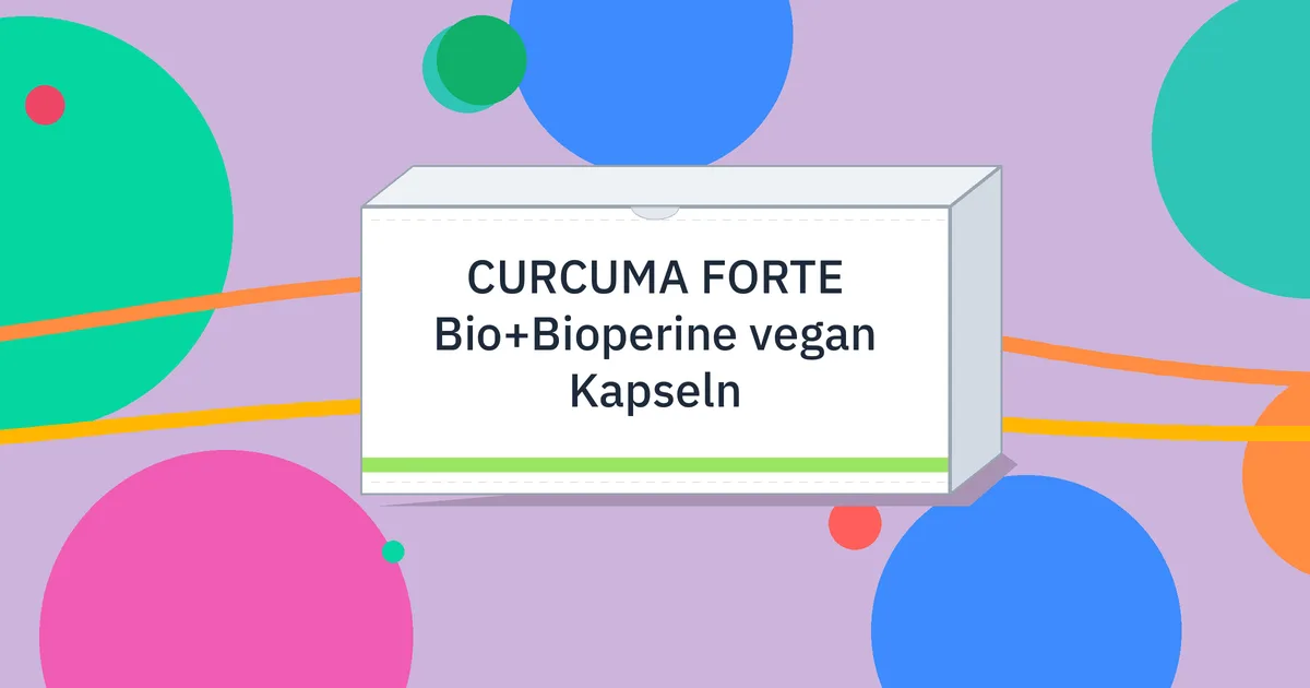 Symbolbild: Packung mit der Aufschrift CURCUMA FORTE Bio+Bioperine vegan Kapseln (PZN 15870072) – Verfügbarkeit und Bezug in Apotheken in Frankfurt am Main