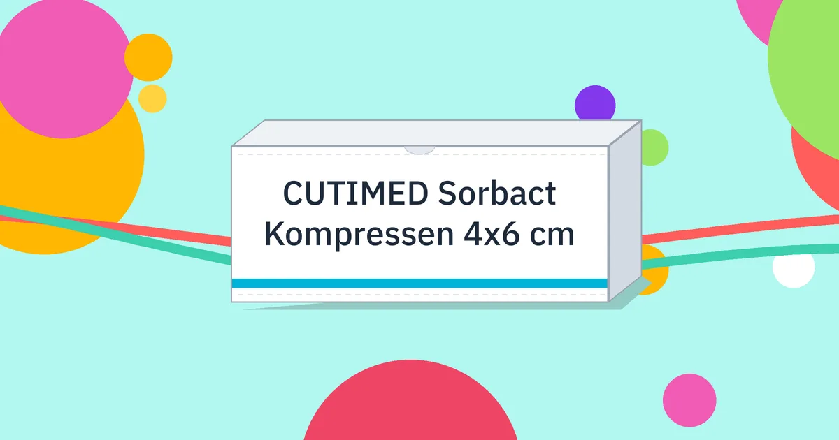 Symbolbild: Packung mit der Aufschrift CUTIMED Sorbact Kompressen 4x6 cm (PZN 07348031) – Verfügbarkeit und Bezug in Apotheken in Frankfurt am Main