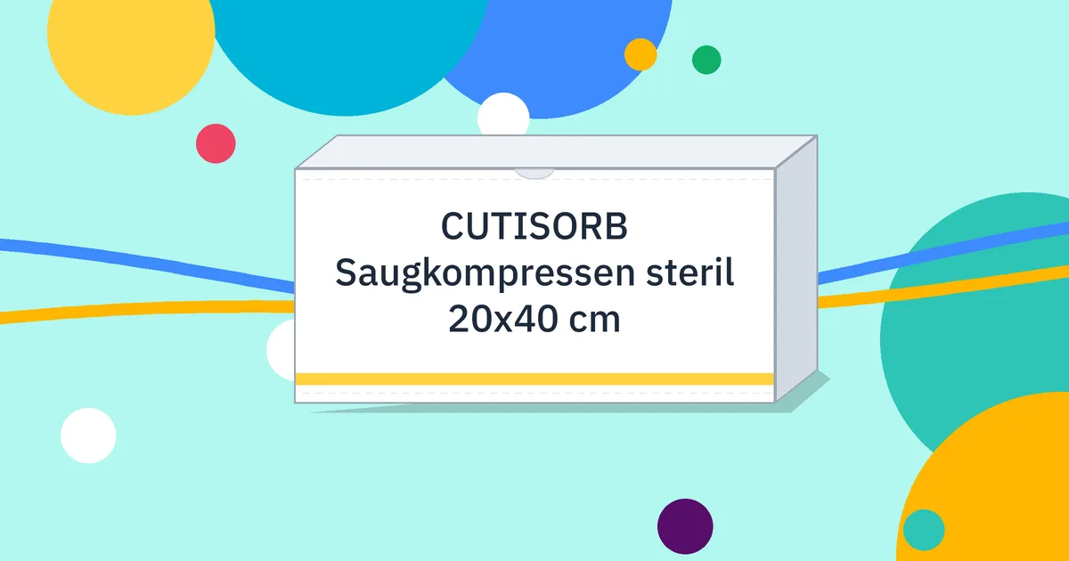 Symbolbild: Packung mit der Aufschrift CUTISORB Saugkompressen steril 20x40 cm (PZN 10556075) – Verfügbarkeit und Bezug in Apotheken in Frankfurt am Main