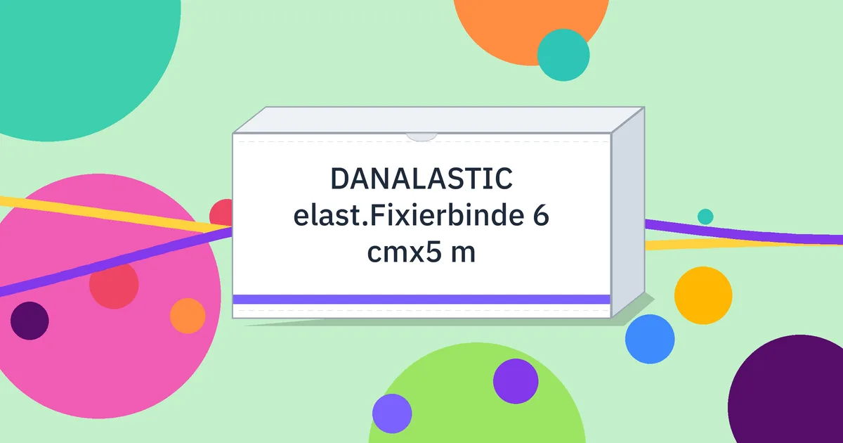 Symbolbild: Packung mit der Aufschrift DANALASTIC elast.Fixierbinde 6 cmx5 m (PZN 20810698) – Verfügbarkeit und Bezug in Apotheken in Frankfurt am Main
