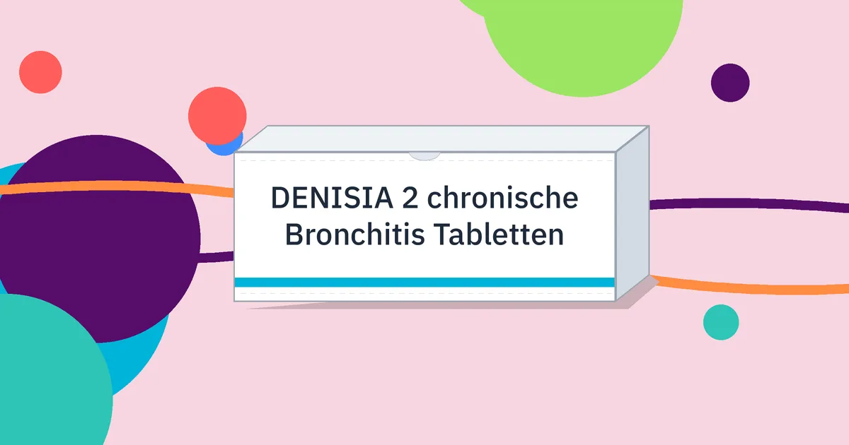 Symbolbild: Packung mit der Aufschrift DENISIA 2 chronische Bronchitis Tabletten (PZN 08494266) – Verfügbarkeit und Bezug in Apotheken in Frankfurt am Main