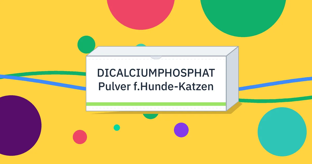 Symbolbild: Packung mit der Aufschrift DICALCIUMPHOSPHAT Pulver f.Hunde-Katzen (PZN 16839638) – Verfügbarkeit und Bezug in Apotheken in Frankfurt am Main