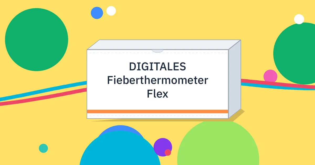 Symbolbild: Packung mit der Aufschrift DIGITALES Fieberthermometer Flex (PZN 15249484) – Verfügbarkeit und Bezug in Apotheken in Frankfurt am Main