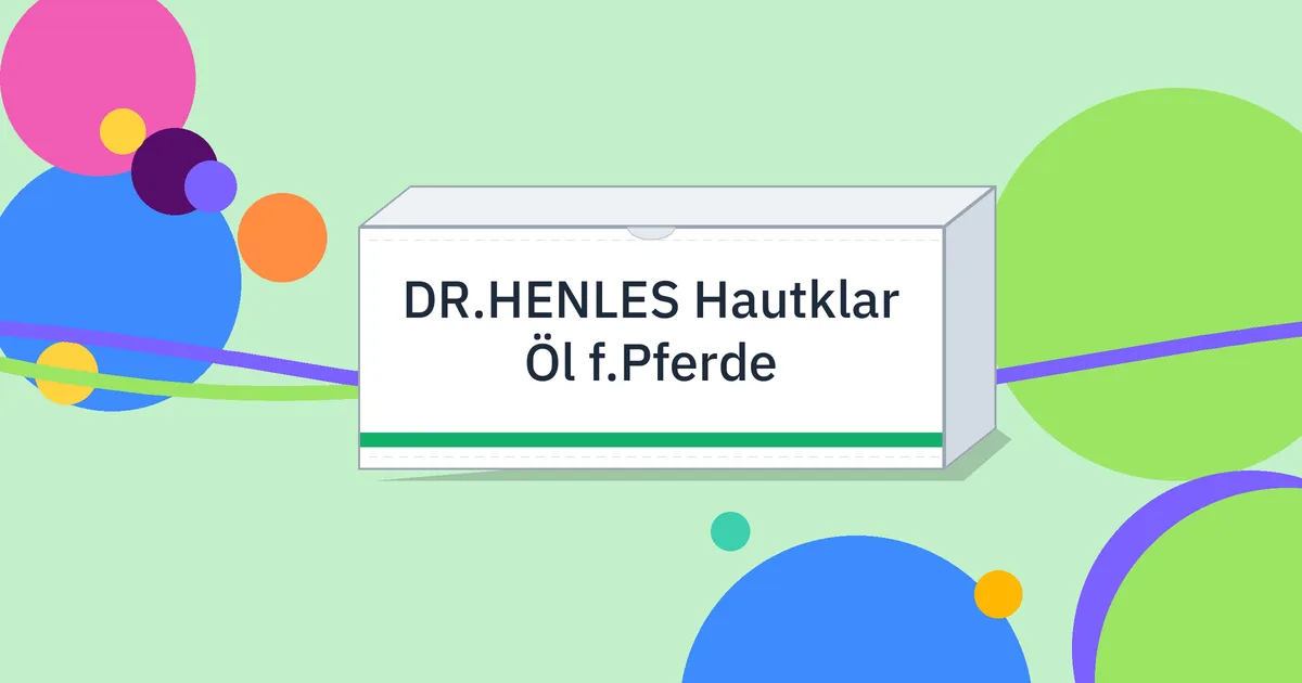 Symbolbild: Packung mit der Aufschrift DR.HENLES Hautklar Öl f.Pferde (PZN 16038128) – Verfügbarkeit und Bezug in Apotheken in Frankfurt am Main
