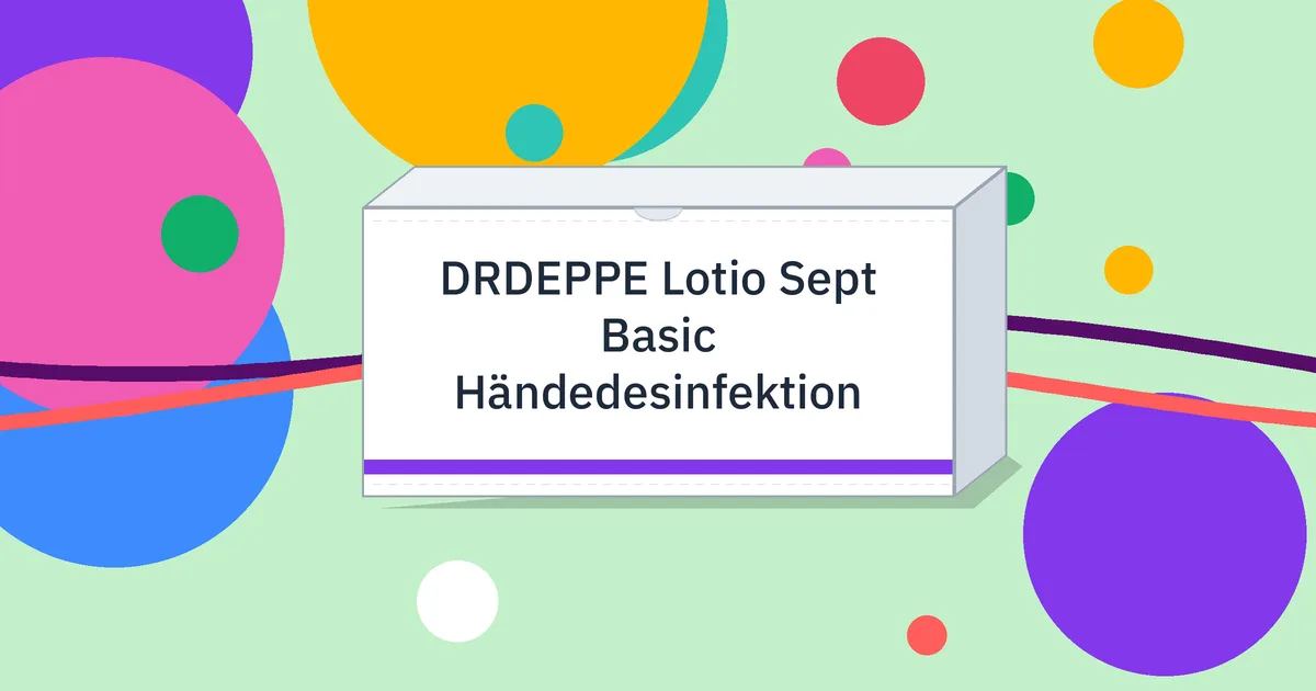 Symbolbild: Packung mit der Aufschrift DRDEPPE Lotio Sept Basic Händedesinfektion (PZN 18311574) – Verfügbarkeit und Bezug in Apotheken in Frankfurt am Main