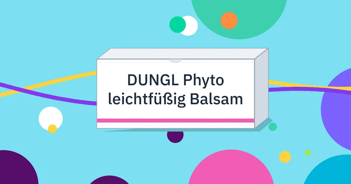 Symbolbild: Packung mit der Aufschrift DUNGL Phyto leichtfüßig Balsam (PZN 19484963) – Verfügbarkeit und Bezug in Apotheken in Frankfurt am Main
