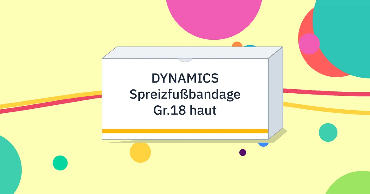 Symbolbild: Packung mit der Aufschrift DYNAMICS Spreizfußbandage Gr.18 haut (PZN 10635550) – Verfügbarkeit und Bezug in Apotheken in Frankfurt am Main