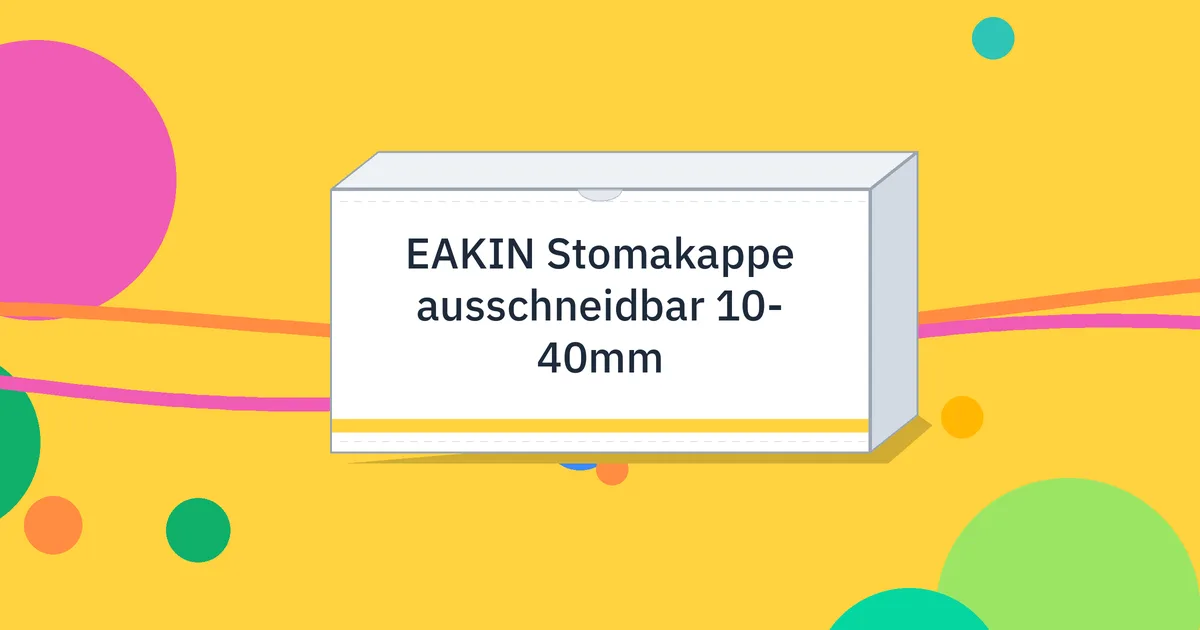 Symbolbild: Packung mit der Aufschrift EAKIN Stomakappe ausschneidbar 10-40mm (PZN 17870389) – Verfügbarkeit und Bezug in Apotheken in Frankfurt am Main
