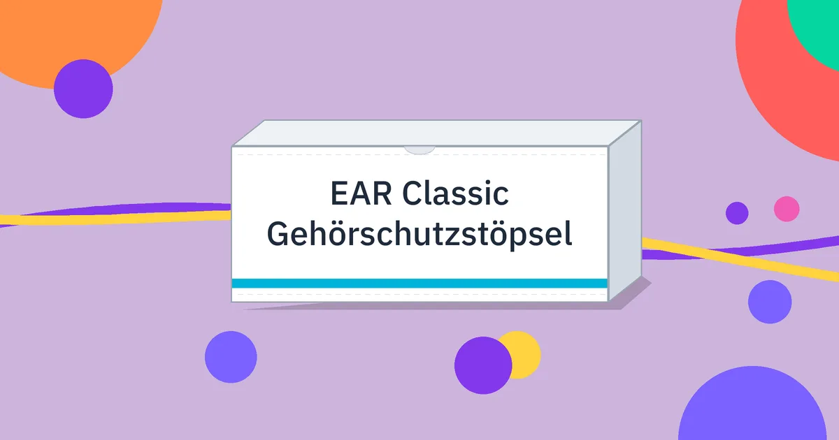 Symbolbild: Packung mit der Aufschrift EAR Classic Gehörschutzstöpsel (PZN 01662200) – Verfügbarkeit und Bezug in Apotheken in Frankfurt am Main