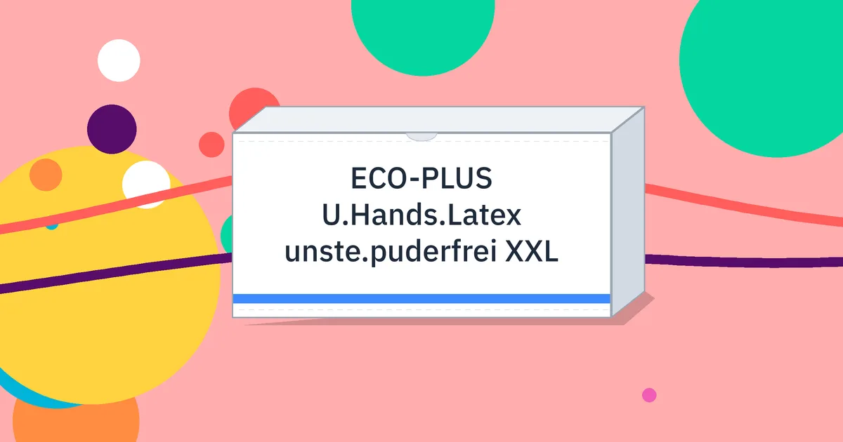 Symbolbild: Packung mit der Aufschrift ECO-PLUS U.Hands.Latex unste.puderfrei XXL (PZN 15248444) – Verfügbarkeit und Bezug in Apotheken in Frankfurt am Main