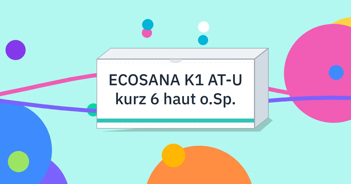 Symbolbild: Packung mit der Aufschrift ECOSANA K1 AT-U kurz 6 haut o.Sp. (PZN 04735081) – Verfügbarkeit und Bezug in Apotheken in Frankfurt am Main