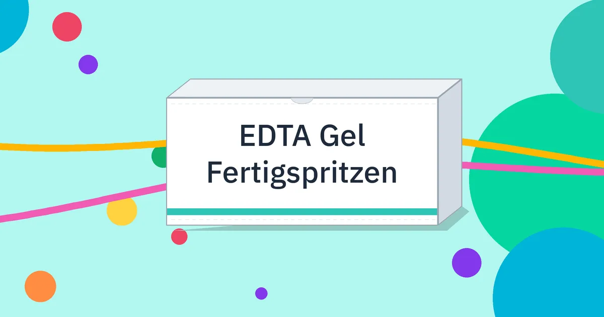 Symbolbild: Packung mit der Aufschrift EDTA Gel Fertigspritzen (PZN 00431220) – Verfügbarkeit und Bezug in Apotheken in Frankfurt am Main