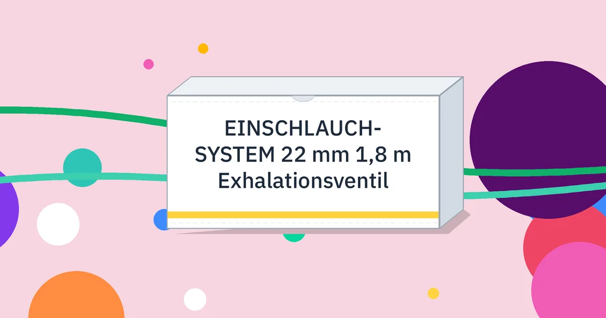Symbolbild: Packung mit der Aufschrift EINSCHLAUCH-SYSTEM 22 mm 1,8 m Exhalationsventil (PZN 16787924) – Verfügbarkeit und Bezug in Apotheken in Frankfurt am Main