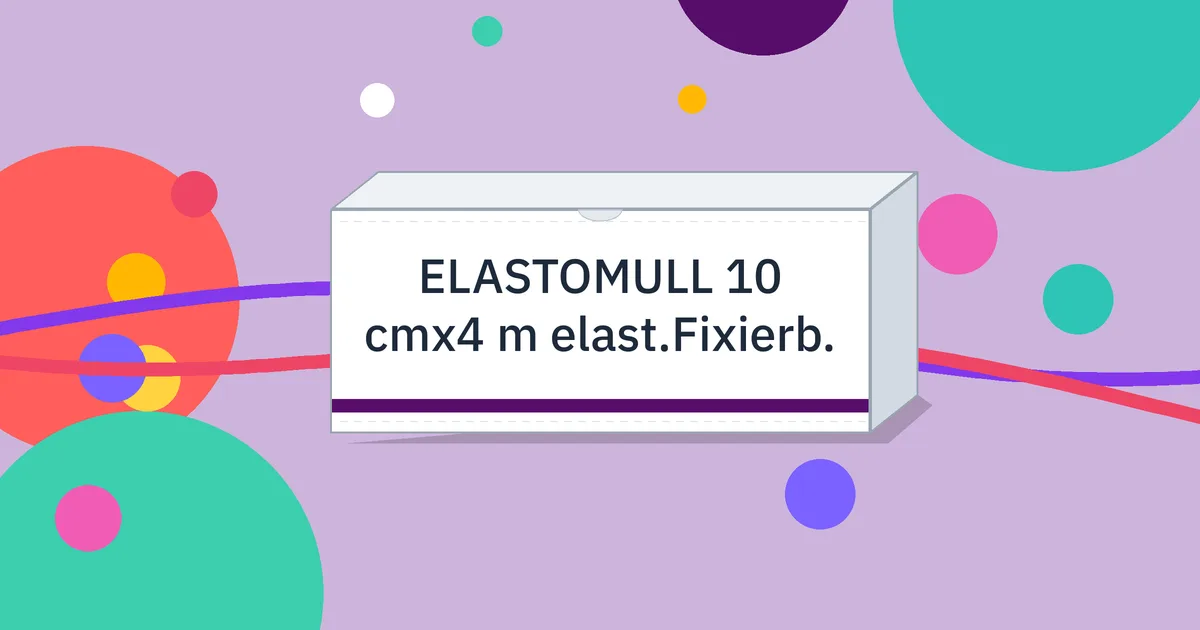 Symbolbild: Packung mit der Aufschrift ELASTOMULL 10 cmx4 m elast.Fixierb. (PZN 14407194) – Verfügbarkeit und Bezug in Apotheken in Frankfurt am Main