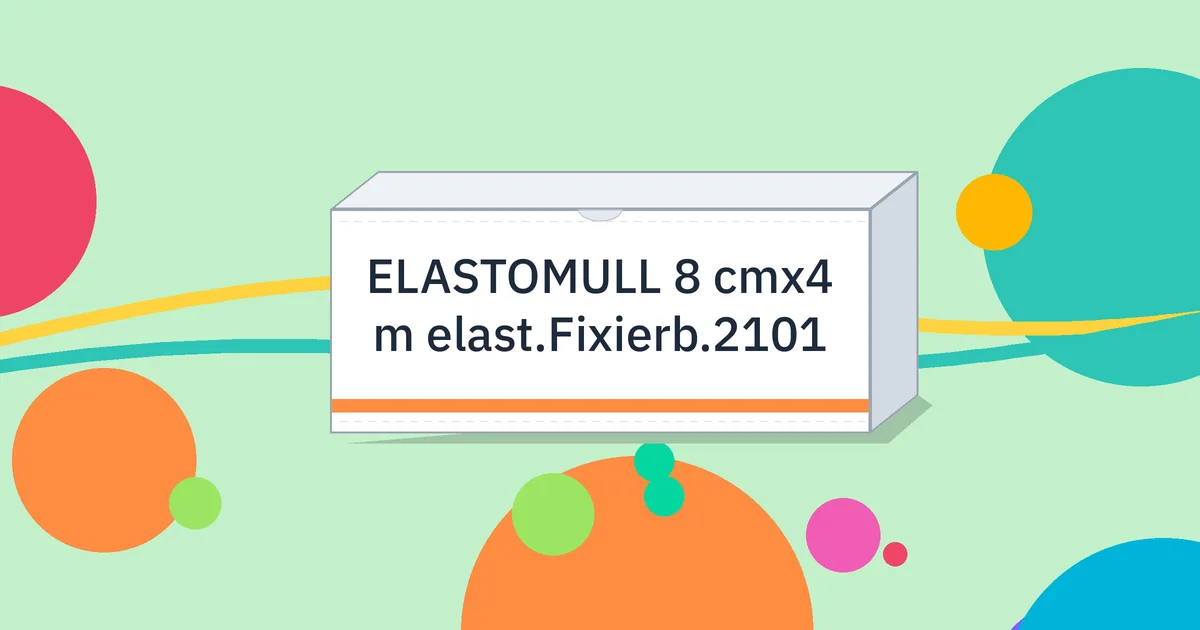 Symbolbild: Packung mit der Aufschrift ELASTOMULL 8 cmx4 m elast.Fixierb.2101 (PZN 15572305) – Verfügbarkeit und Bezug in Apotheken in Frankfurt am Main