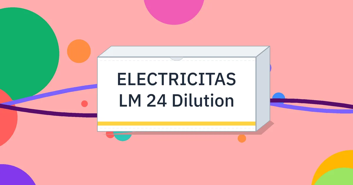 Symbolbild: Packung mit der Aufschrift ELECTRICITAS LM 24 Dilution (PZN 12844542) – Verfügbarkeit und Bezug in Apotheken in Frankfurt am Main