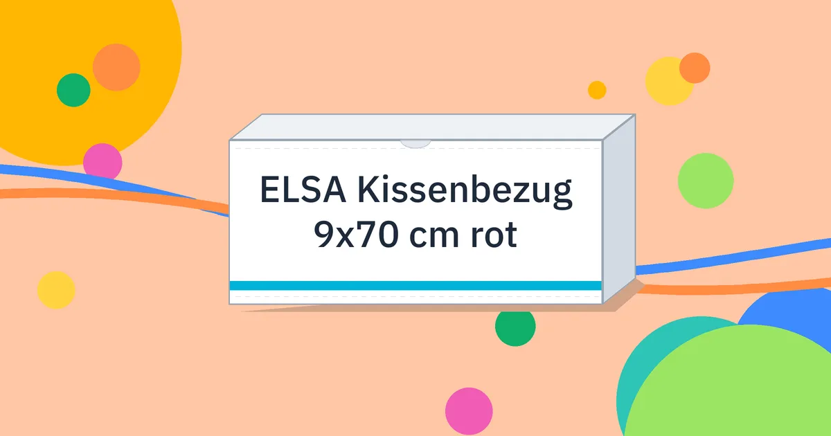 Symbolbild: Packung mit der Aufschrift ELSA Kissenbezug 9x70 cm rot (PZN 06795472) – Verfügbarkeit und Bezug in Apotheken in Frankfurt am Main