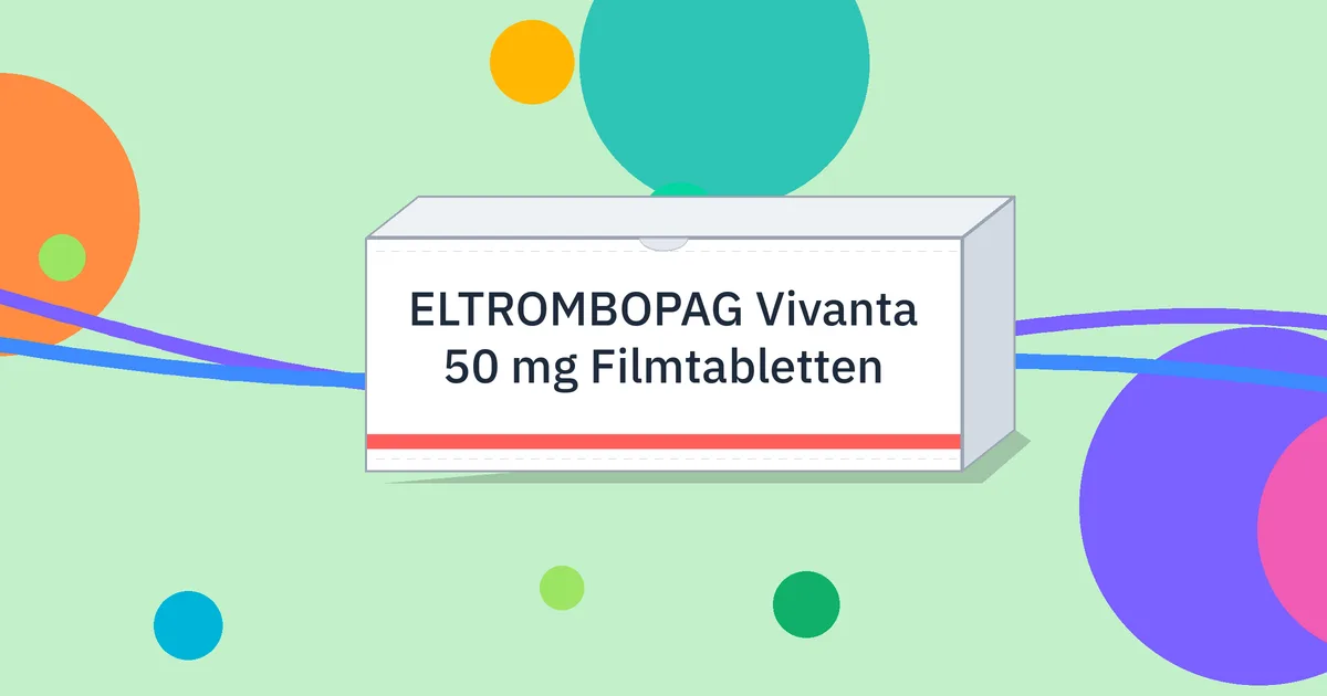 Symbolbild: Packung mit der Aufschrift ELTROMBOPAG Vivanta 50 mg Filmtabletten (PZN 19831525) – Verfügbarkeit und Bezug in Apotheken in Frankfurt am Main