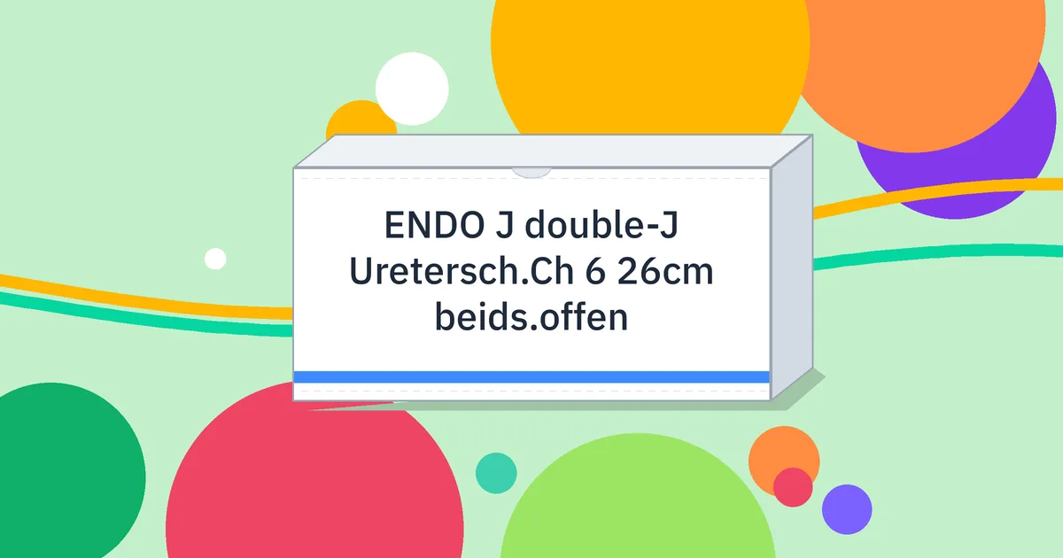 Symbolbild: Packung mit der Aufschrift ENDO J double-J Uretersch.Ch 6 26cm beids.offen (PZN 00439049) – Verfügbarkeit und Bezug in Apotheken in Frankfurt am Main