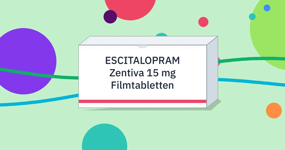 Symbolbild: Packung mit der Aufschrift ESCITALOPRAM Zentiva 15 mg Filmtabletten (PZN 10283128) – Verfügbarkeit und Bezug in Apotheken in Frankfurt am Main