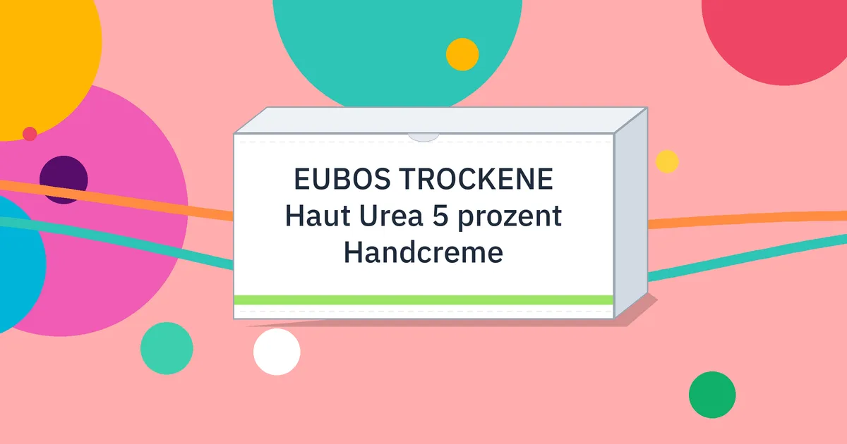 Symbolbild: Packung mit der Aufschrift EUBOS TROCKENE Haut Urea 5 prozent Handcreme (PZN 04401380) – Verfügbarkeit und Bezug in Apotheken in Frankfurt am Main