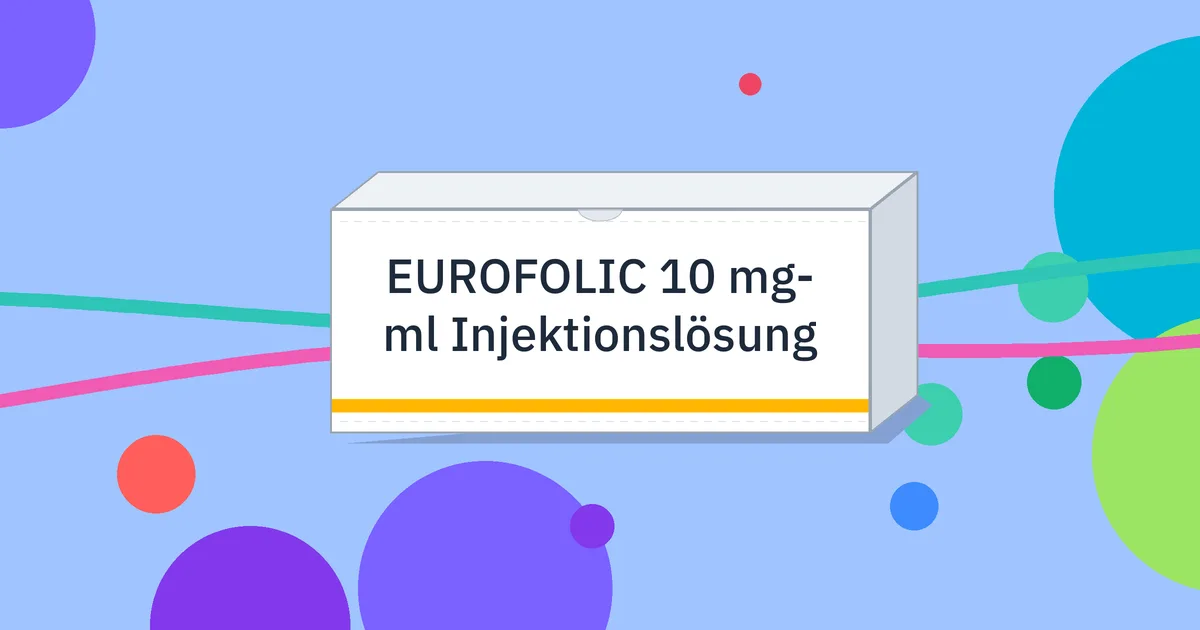 Symbolbild: Packung mit der Aufschrift EUROFOLIC 10 mg-ml Injektionslösung (PZN 06607418) – Verfügbarkeit und Bezug in Apotheken in Frankfurt am Main