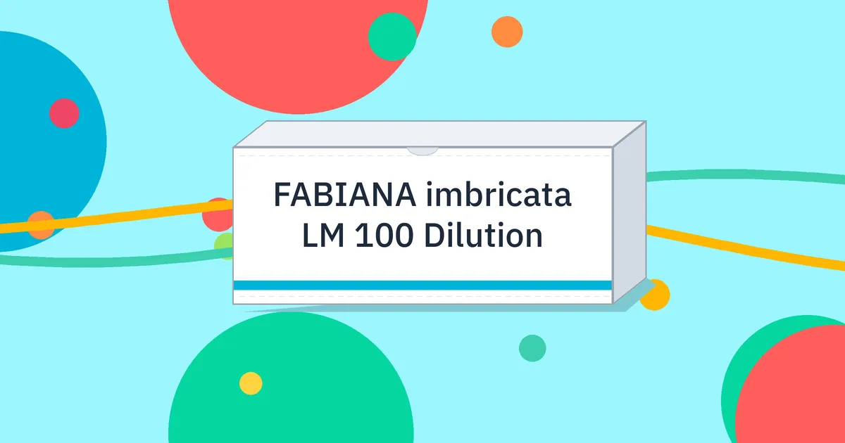 Symbolbild: Packung mit der Aufschrift FABIANA imbricata LM 100 Dilution (PZN 13485878) – Verfügbarkeit und Bezug in Apotheken in Frankfurt am Main