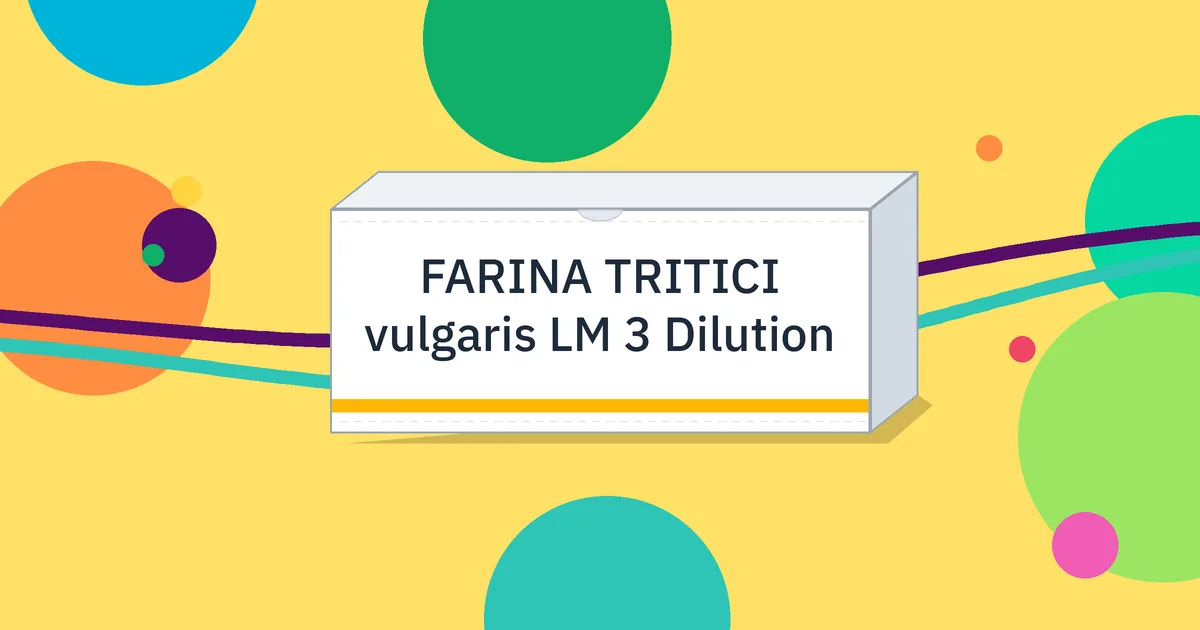 Symbolbild: Packung mit der Aufschrift FARINA TRITICI vulgaris LM 3 Dilution (PZN 13487765) – Verfügbarkeit und Bezug in Apotheken in Frankfurt am Main