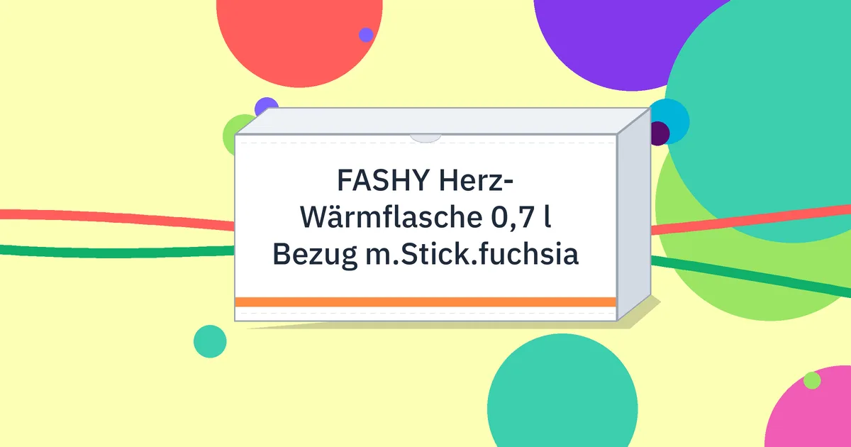 Symbolbild: Packung mit der Aufschrift FASHY Herz-Wärmflasche 0,7 l Bezug m.Stick.fuchsia (PZN 17246395) – Verfügbarkeit und Bezug in Apotheken in Frankfurt am Main