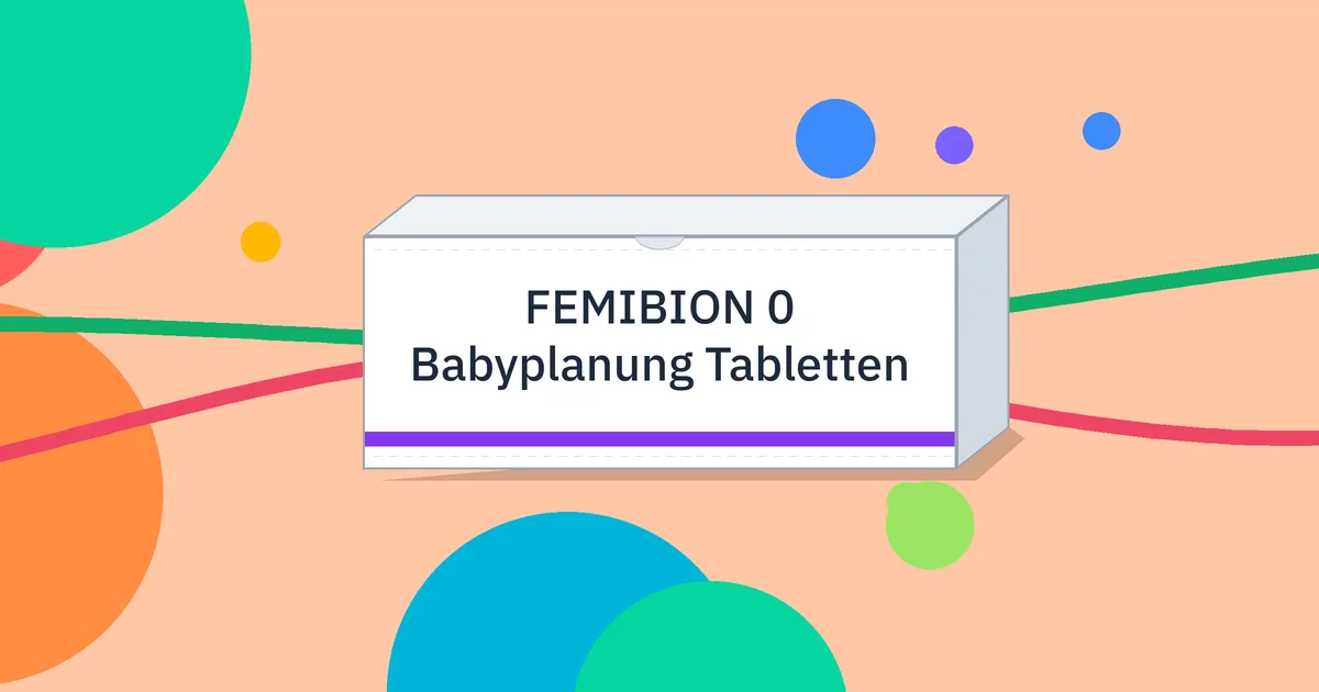 Symbolbild: Packung mit der Aufschrift FEMIBION 0 Babyplanung Tabletten (PZN 16329334) – Verfügbarkeit und Bezug in Apotheken in Frankfurt am Main